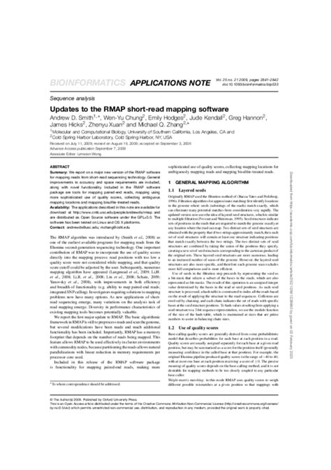 Pdf Updates To The Rmap Short Read Mapping Software