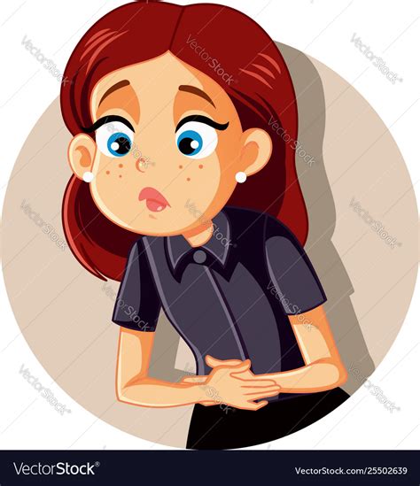 Woman Feeling Sick Suffering From Stomachache Vector Image