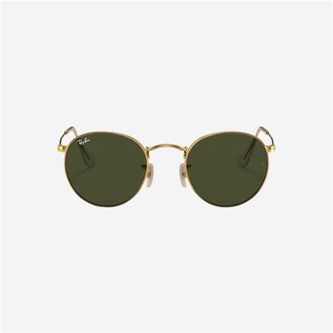 레이밴 라운드 메탈 폴리쉬드 골드 프레임 그린 클래식 G 15 렌즈 Ray Ban Kream