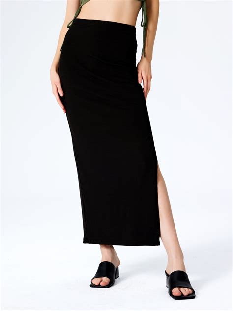 Mermaid Split Maxi Skirt For Daily Casual Date