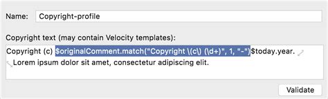 Copyright Intellij Idea