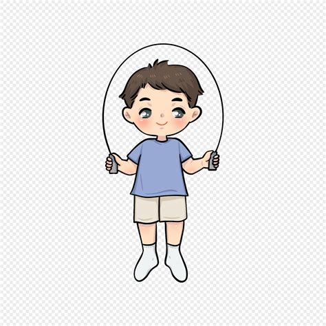 줄넘기를 하는 소년 Png 일러스트 무료 다운로드 Lovepik