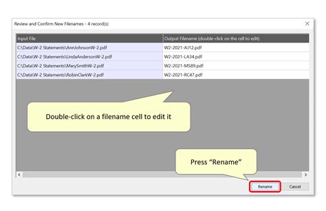 Rename PDF Documents Using A Lookup Table