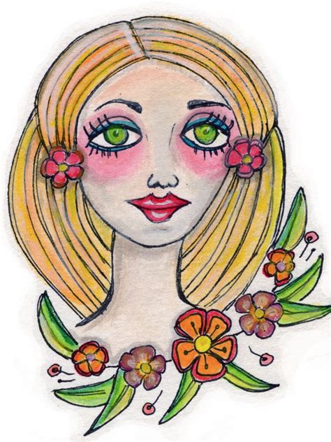 Vintage Pin Up Lady Miss Honey Bee Stock Illustration Illustration Of