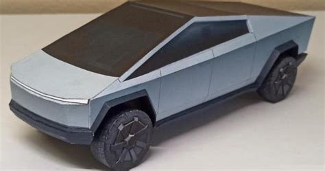 Tesla Cybertruck Paper Model Template Tesla Cybertruck Diy Made Of Paper Tesla