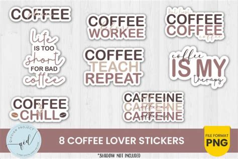 Coffee Lover Stickers 8 Variations Graphic By Qidsign Project