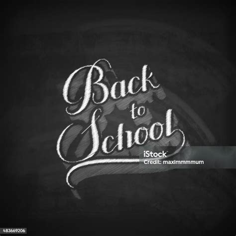 Education Illustration De Retour À Lécole Étiquettes Rétro Craie