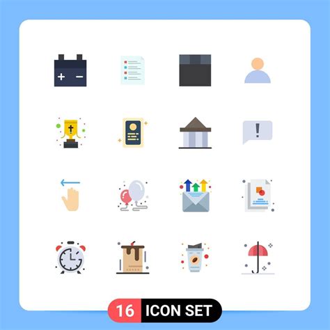 16 Universal Flat Colors Set For Web And Mobile Applications Reward Cup Task User Account