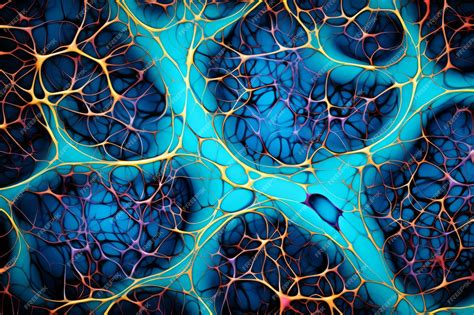 Premium Photo Blue Abstract Illustration Of A Neural Network