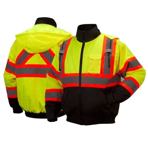 Pyramex® Hi Vis Waterproof X Back Two Tone Bomber Safety Jacket Ansi