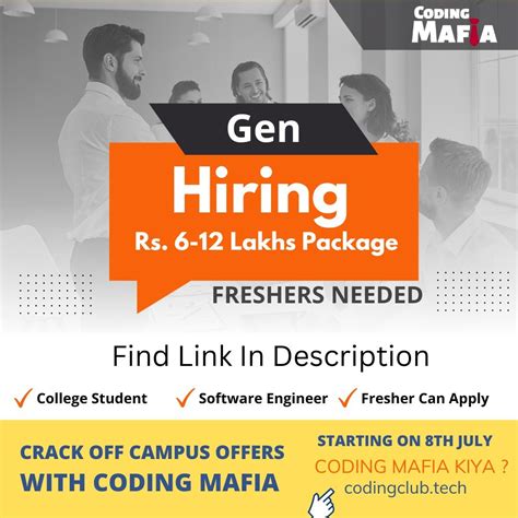 coding club on linkedin 6 12 lakh package gen hiring apply now👇