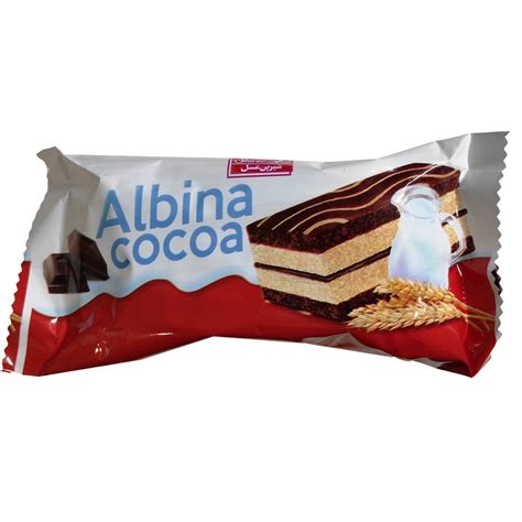 قیمت و خرید کیک دورنگ وانیلی کاکائویی آلبینا شیرین عسل 40 گرم بسته 36
