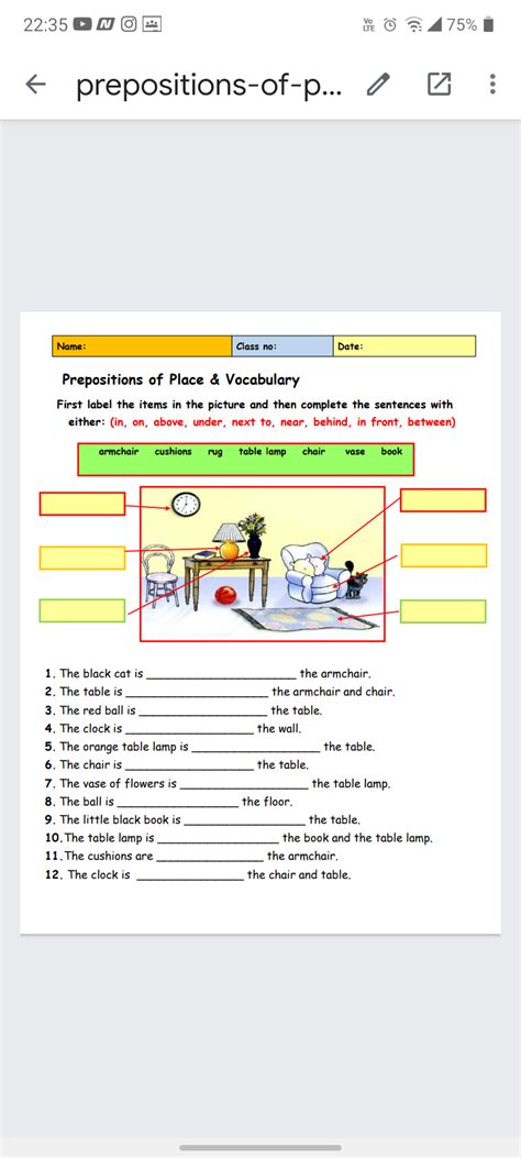 Prepositions Of Place E Vocabulary Inglês