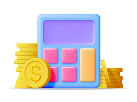 3d Modern Calculator With Golden Coins Stock Vector Illustration Of Banking Cash 254530576