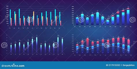 Futuristic Graphs For App Ui Ux Kit Modern Infographic Charts And