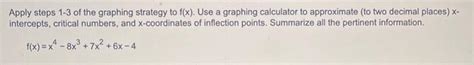 solved apply steps 1 3 of the graphing strategy to f x use