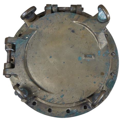 Extremely Rare Antique Solid Brass Maritime Ships Porthole Storm Cover