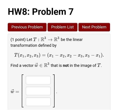 Solved 1 Point Let T R3→r3 Be The Linear Transformation