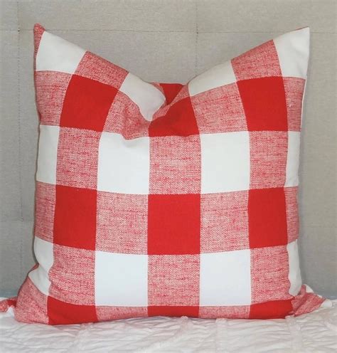 Large Buffalo Checked Red Plaid Pillow Covers Large Checked Etsy
