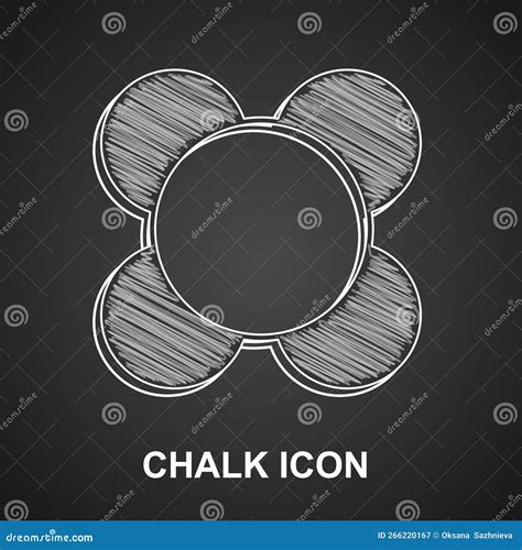 Chalk Molecule Icon Isolated On Black Background Structure Of Molecules In Chemistry Science