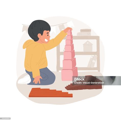 너비와 길이 고립 된 만화 벡터 일러스트 레이 션을 이해합니다 유아에 대한 스톡 벡터 아트 및 기타 이미지 유아 몬테소리