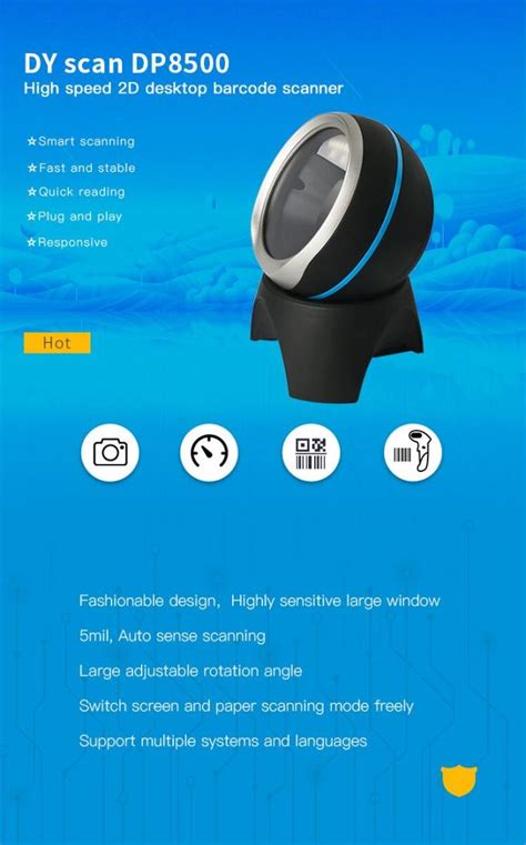 D Mini Usb Qr Code Hands Free Barcode Scanner Desktop Barcode Reader Automatic