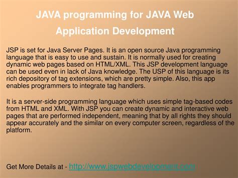 PPT JAVA Programming For JAVA Web Application Development PowerPoint Presentation ID