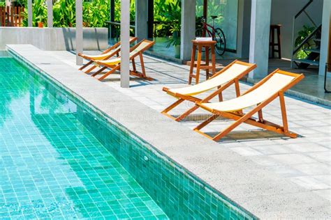 Bed Pool Around Swimming Pool Stock Image Image Of Resort Pool