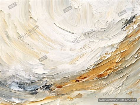 Ai创作图油画 笔触 纹理 艺术 抽象 色彩 线条 质感 颜料 涂抹 肌理 构图 白 黄 灰 昵图网