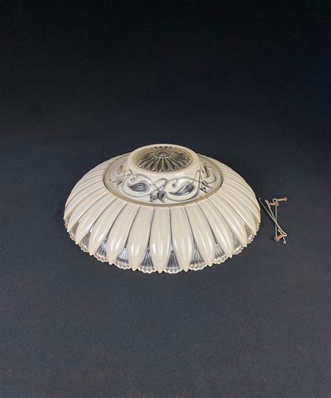 Antique Architectural Salvage Glazed Glass Ceiling Light Shade Etsy