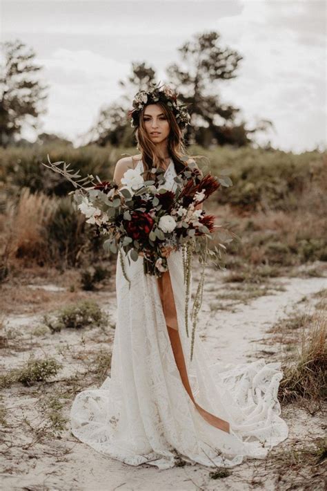 Bohemian Wedding Dress Boho Bridal Styled Wedding Shooting Boho