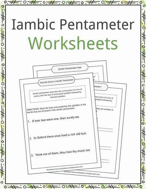 Iambic Pentameter Examples Definition And Worksheets Free Sample