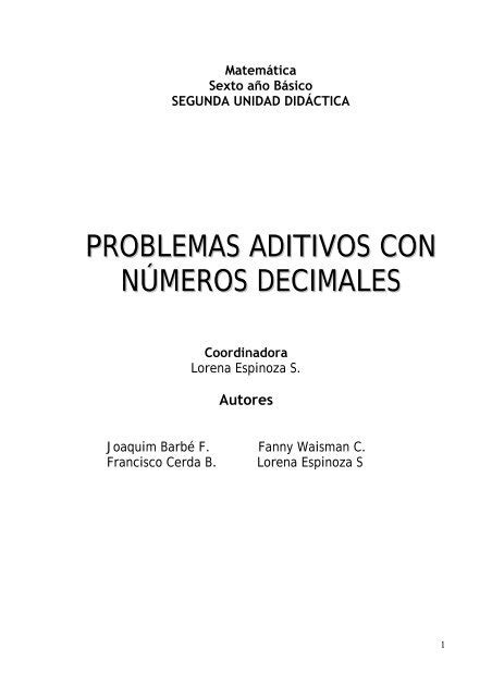 problemas aditivos con números decimales Clases Particulares de