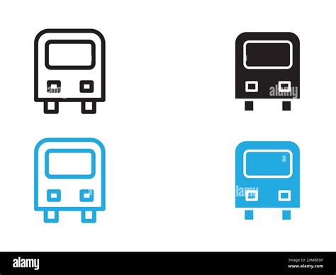 Bus Icon Vector Line Logo Mark Or Symbol Set Collection Outline Style