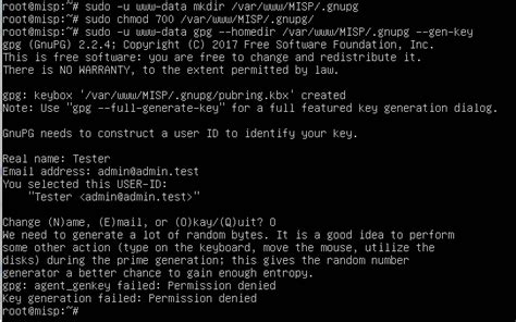 Gpg Agentgenkey Failed Permission Denied · Issue 3702 · Mispmisp