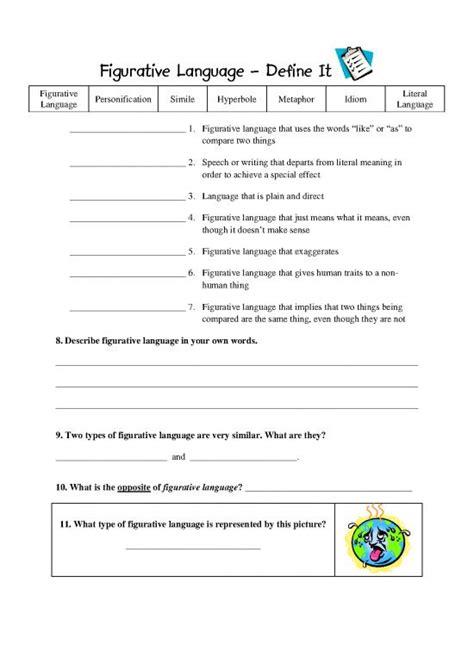 Language Pdf 102694 Figurative Language Worksheets