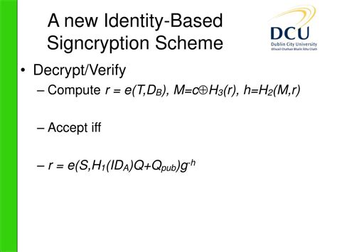 Ppt Efficient And Secure Identity Based Signatures And Signcryption