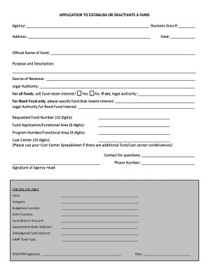 Fillable Online Dfa Ms Establish Deactivate Fund Form Fax Email Print