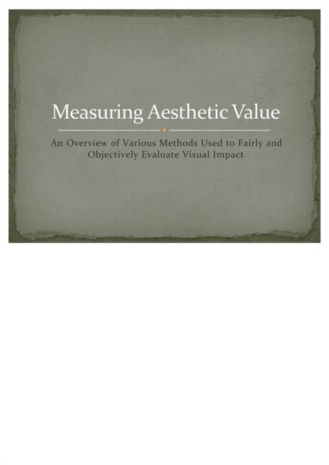 Pdf Measuring Aesthetic Value Dokumen Tips