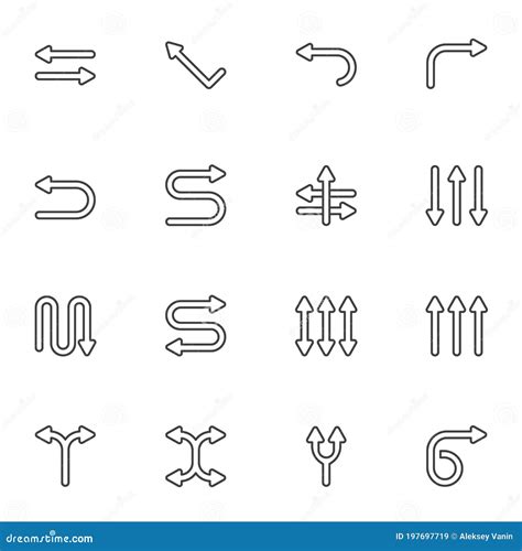 navigation arrows vector icons set stock vector illustration of