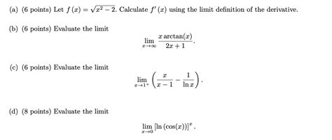 Solved Answer The Following A 6 Points Let F X X Chegg Com