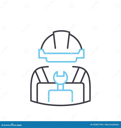 Work Automation Line Icon Outline Symbol Vector Illustration Concept