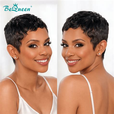 Bequeen 1b Full Lace Special Natural Wave Pixie Wig Bequeen Wig