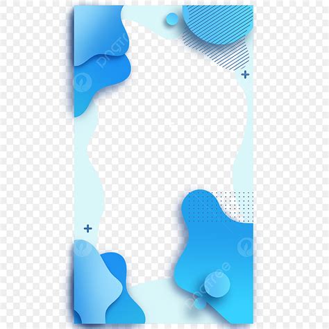 藍色抽象流體instagram故事邊框 星星 藍色 圓點素材圖案，psd和png圖片免費下載