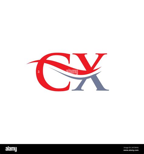 Cx Logo Design Vector Swoosh Letter Cx Logo Design Stock Vector Image