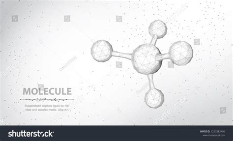 Molecule Abstract Futuristic Wireframe 3d Micro Molecule Structure With Sphere Science