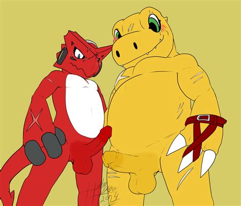 Rule 34 2024 Absurd Res Agumon Anthro Balls Bandai Namco Blush Claws Digimon Digimon Species