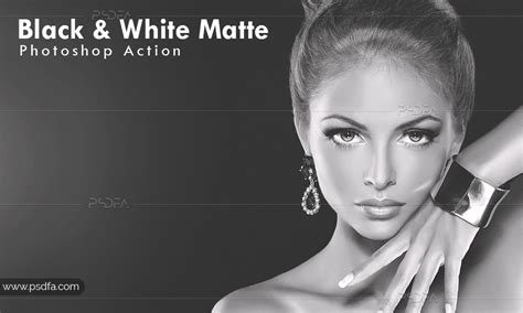 تبدیل عکس رنگی به سیاه و سفید مات در فتوشاپ با اکشن Black And White Matte