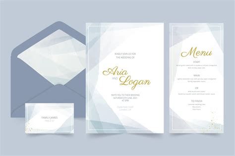 추상 수채화 웨딩 문구 무료 벡터