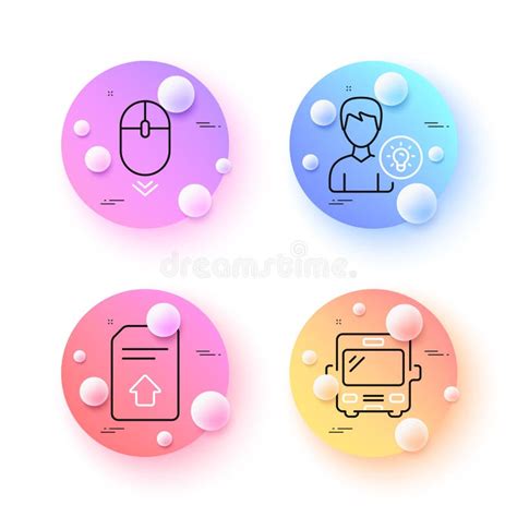 scroll down person idea and bus minimal line icons for web